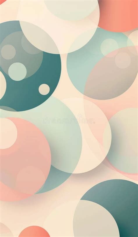 Abstract Composition Of Overlapping Pastel Colored Circles With Soothing Gradient Effects Stock