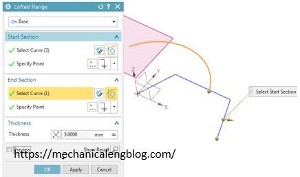 Siemens Nx Sheet Metal Lofted Flange Command Mechanicaleng Blog