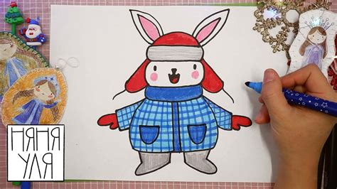 Как нарисовать ЗАЙЧИКА поэтапно Новый Год Новогодние рисунки для срисовки Уроки рисования