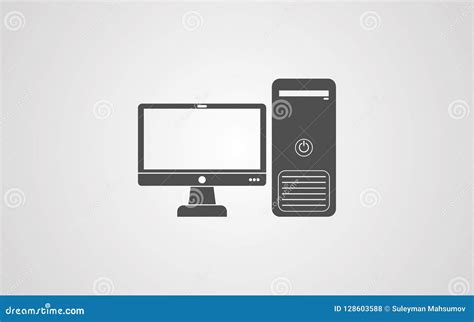 Desktop Vector Icon Sign Symbol Stock Vector Illustration Of Computer Mobile 128603588