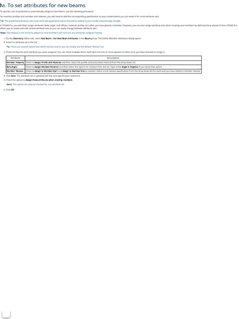 M To Set Attributes For New Beams Pdf