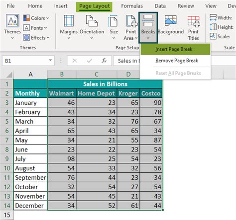 Page Break In Excel How To Insert Remove Move Examples