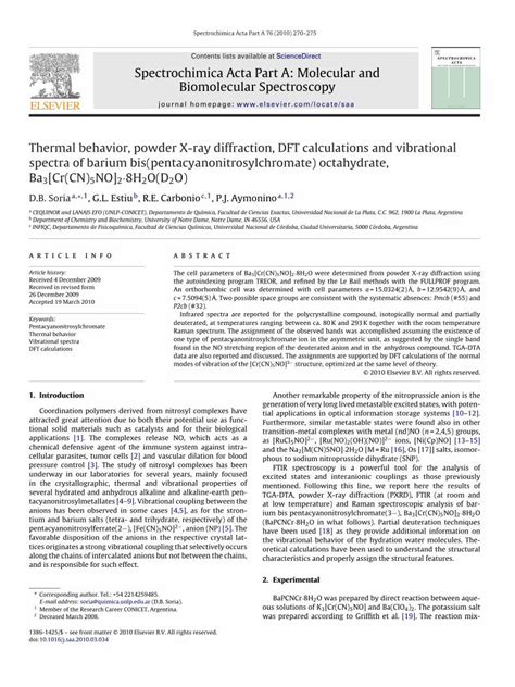 Pdf Thermal Behavior Powder X Ray Diffraction Dft Calculations And