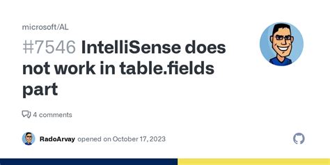Intellisense Does Not Work In Tablefields Part · Issue 7546 · Microsoftal · Github