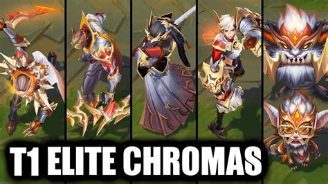 All T1 Skins Exclusive Elite Chromas 2024 Worlds Champions League Of