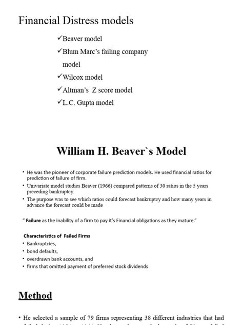 Fin Distess Model Formula Example Better Final Pdf Retained