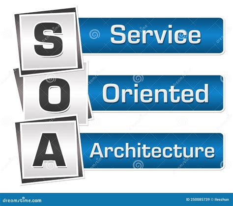 Soa Service Oriented Architecture Blue Grey Squares Vertical Royalty