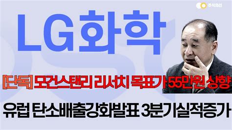 [lg화학 주가전망] 단독 모건스탠리 리서치 목표주가 55만원상향 유럽규제강화 배터리증가 최대수혜 Youtube