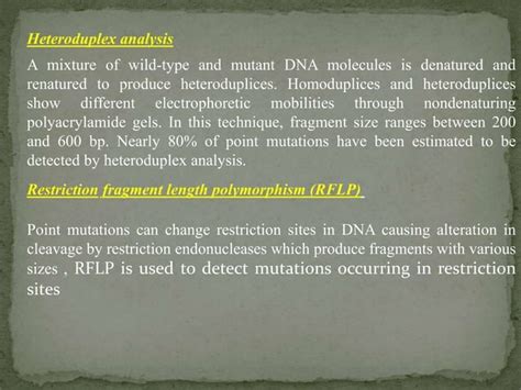 Mutation Detection Methods In Genetic Disorders Pptx