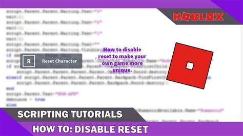 2018 How To Disable The Reset Button On Roblox Youtube
