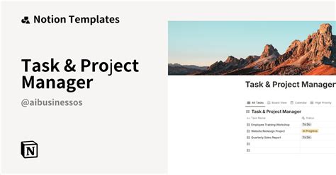 Task And Project Manager Template Notion Marketplace