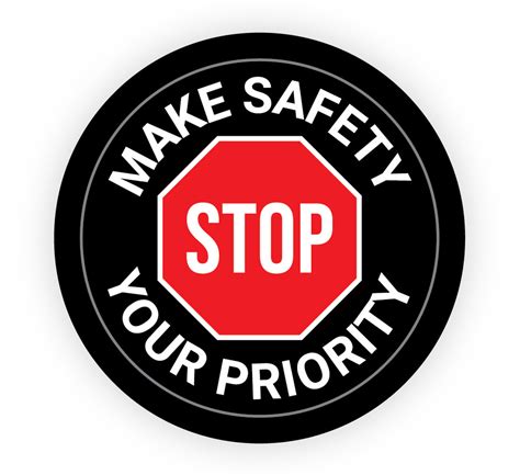 Make Safety Your Priority Stop Sign Hard Hat Sticker