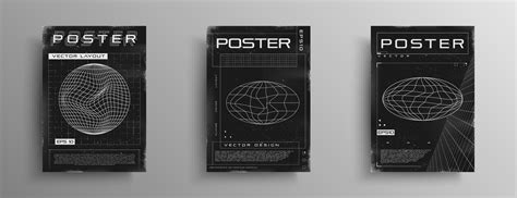 Set Of Retrofuturistic Posters 49188663 Vector Art At Vecteezy