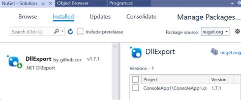 Other NuGet Packages Are Not Visible As Installed When DLLExport Enabled For Project Issue