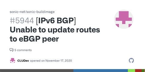 Ipv6 Bgp Unable To Update Routes To Ebgp Peer · Issue 5944 · Sonic