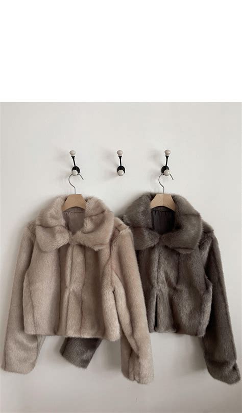 소장하기 좋은 페이크퍼🤍적당한 크롭길이 소프트 밍크 퍼 자켓