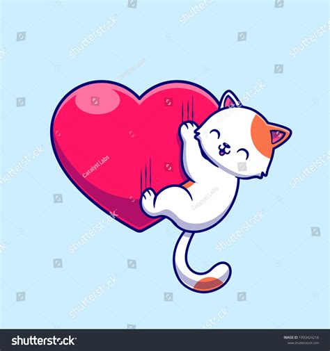 Cute Cat Hug Love Cartoon Vector Stock Vector Royalty Free 1993424216