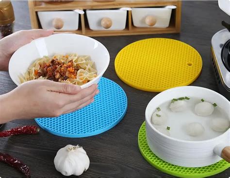 100 шт./партия, кухонная круглая силиконовая матовая подставка ...