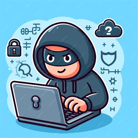 Premium Vector Free Vector Hacker Operating Laptop Icon Style