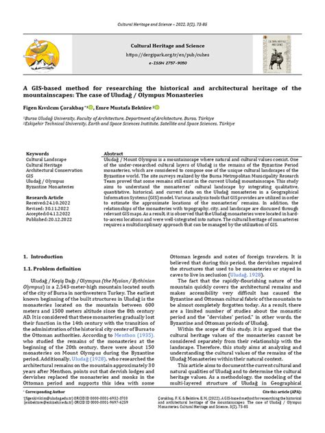 A Gis Based Method For Researching The Historical And Architectural