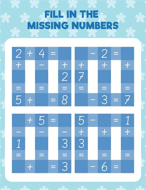 Fill In The Missing Numbers 2174360 Vector Art At Vecteezy