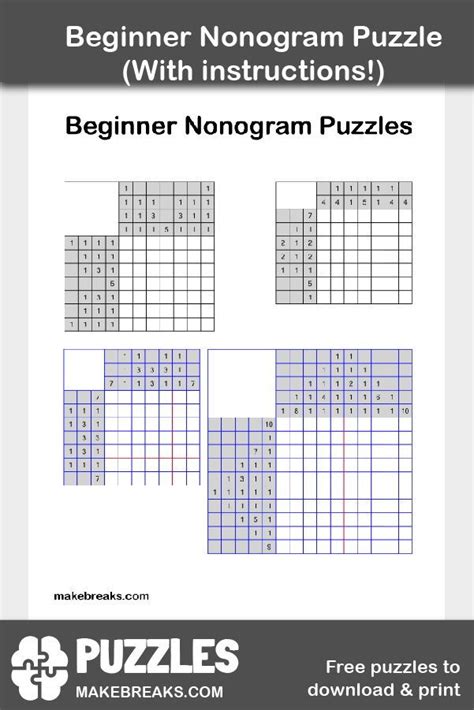 free printable nonogram puzzles
