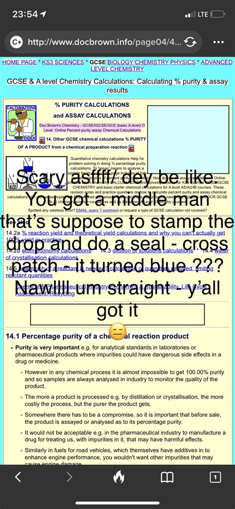 Percentage Purity Formula Sam Nolan