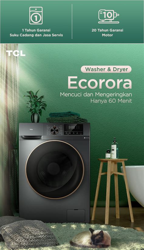 Jual Tcl Mesin Cuci Front Loading Washer Dryer 10 5 Kg 100 Kering Bakteri Hilang 99 16