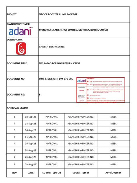 5071 E Mec Oth Dm G V 005 R8 Gad And Tds For Non Return Valves Cat