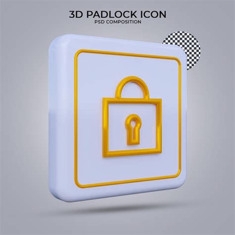 Premium Psd 3d Render Padlock Icon Isolated