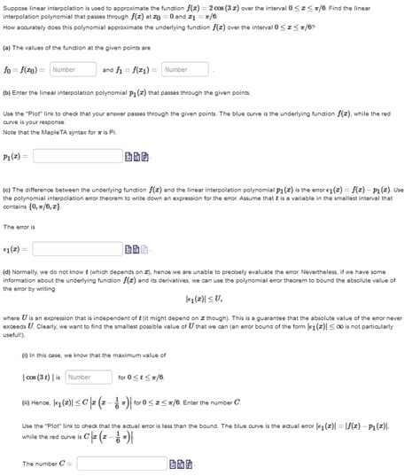 Solved Suppose Linear Interpolation Is Used To Approximate