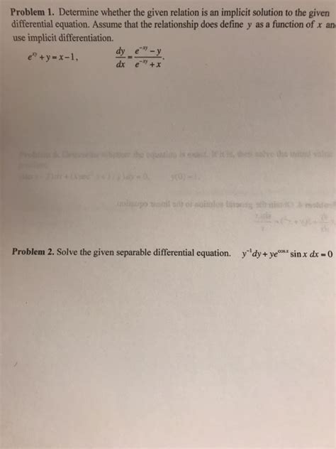 Solved Problem Determine Whether The Given Relation Is An Chegg