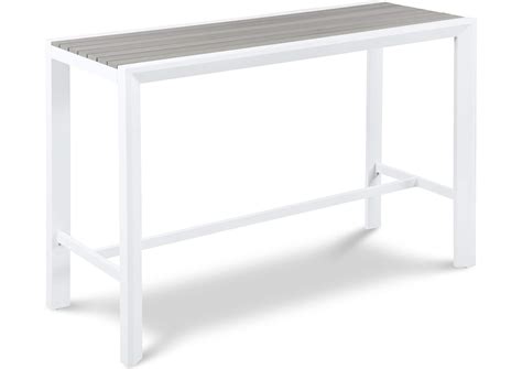 Nizuc White Square Aluminum Outdoor Patio Bar Table