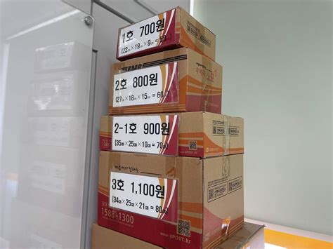 우체국 소포박스 사이즈 가격 1호~5호 소포요금표 2024년 9월 기준