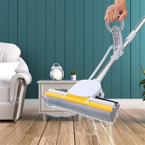 Pva Sponge Mops For Floor Cleaning Squeeze With 60 Long Handle Self