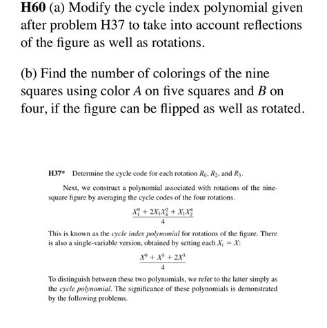 Answered H60 A Modify The Cycle Index Bartleby