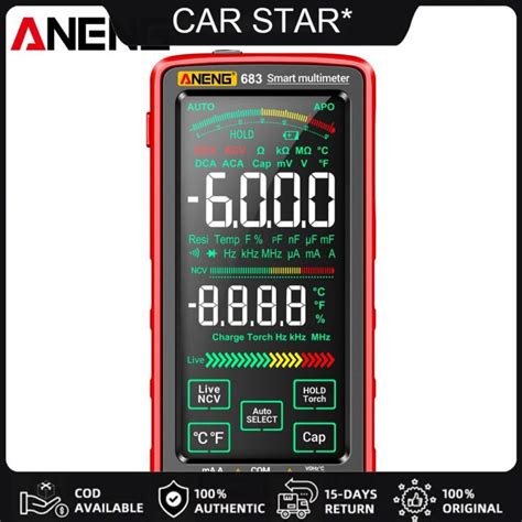 [free Shipping] Smart Digital Multimeter Touch Screen Electrical Capacitance Meter 6000 Counts