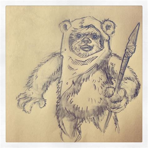 Star Wars Ewok By Rick Cortes Sketches Star Wars Ewok