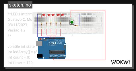 Leds Intermitentes Botão De Pressão Break 4 Wokwi Esp32 Stm32 Leds Intermitentes Botão De Pressão Break 4 Wokwi Esp32 Stm32