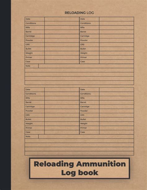 Buy Reloading Ammunition Log Book Handloading Ammo Log For Reloaders