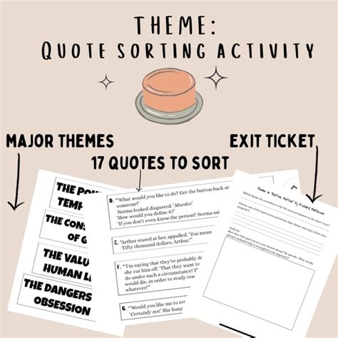 Button Button Theme Activity Quote Sorting By Bookishmrsb Tpt