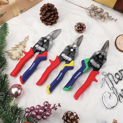 Workpro 3 Piece Aviation Tin Snips Set 8 Inch Metal Cutter Shear For