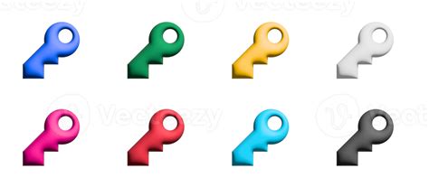 Key Icon Set Colored Symbols Graphic Elements 16617463 Png