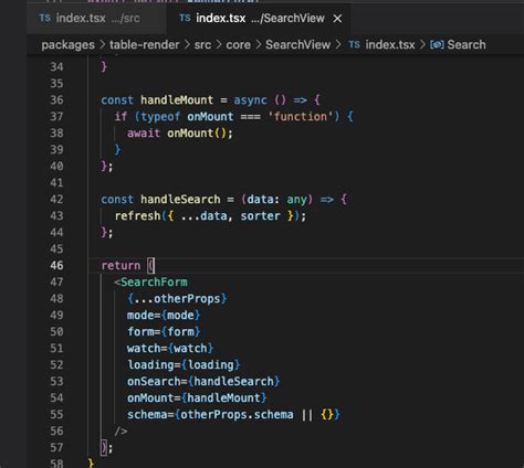 table render v search 中去除了schema 但是代码中使用的还是 schema 字段 Issue alibaba x render