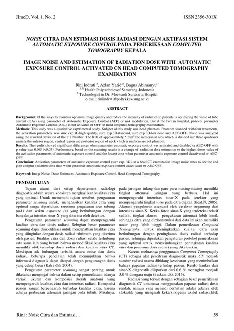 Pdf Automatic Exposure Control Pada Pemeriksaan Computed Tomography