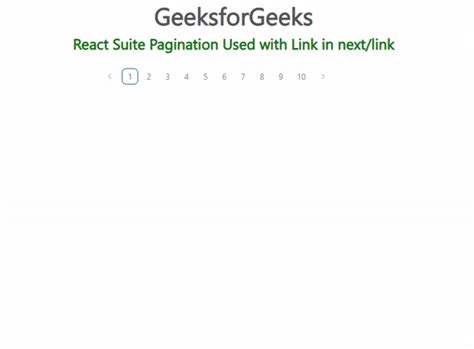 React Suite Pagination Used With Link In Nextlink Geeksforgeeks