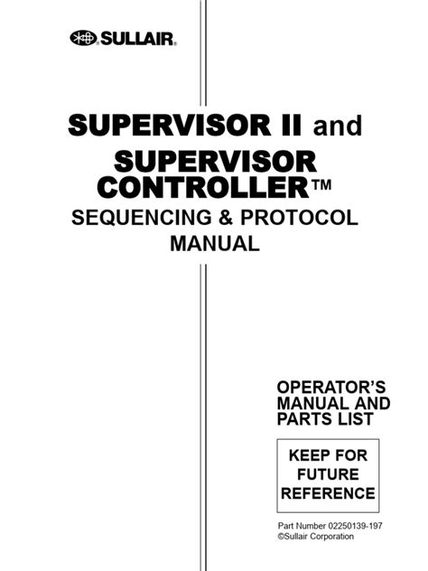 supervisor ii series pdf parameter computer programming calibration