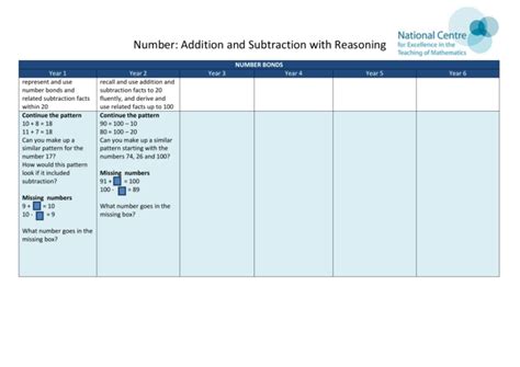 Number Addition And Subtraction With Reasoning