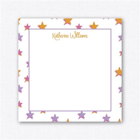 Personalized Square Notepad Notepad Square Notepad Stars Notepad Etsy