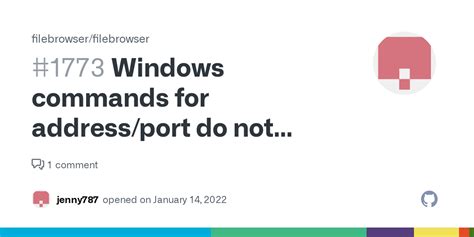 windows commands for address port do not work properly · issue 1773 · filebrowser filebrowser